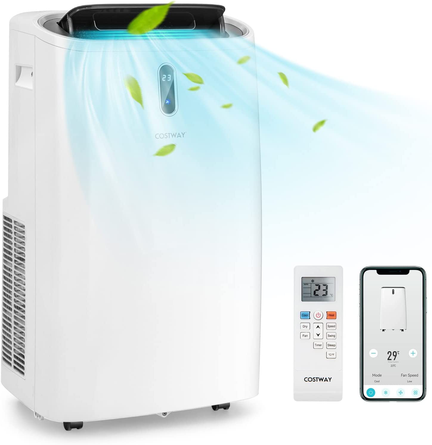 14000 BTU Portable Air Conditioner 4-in-1 AC Unit with Detachable Air ...