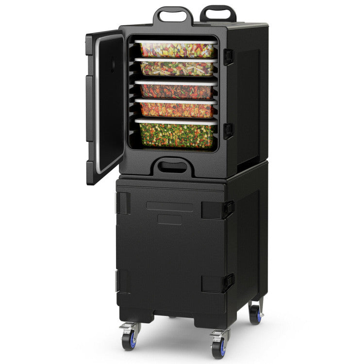 2 Pieces 81 Quart End-Loading Insulated Food Pan Carrier Portable Stac ...