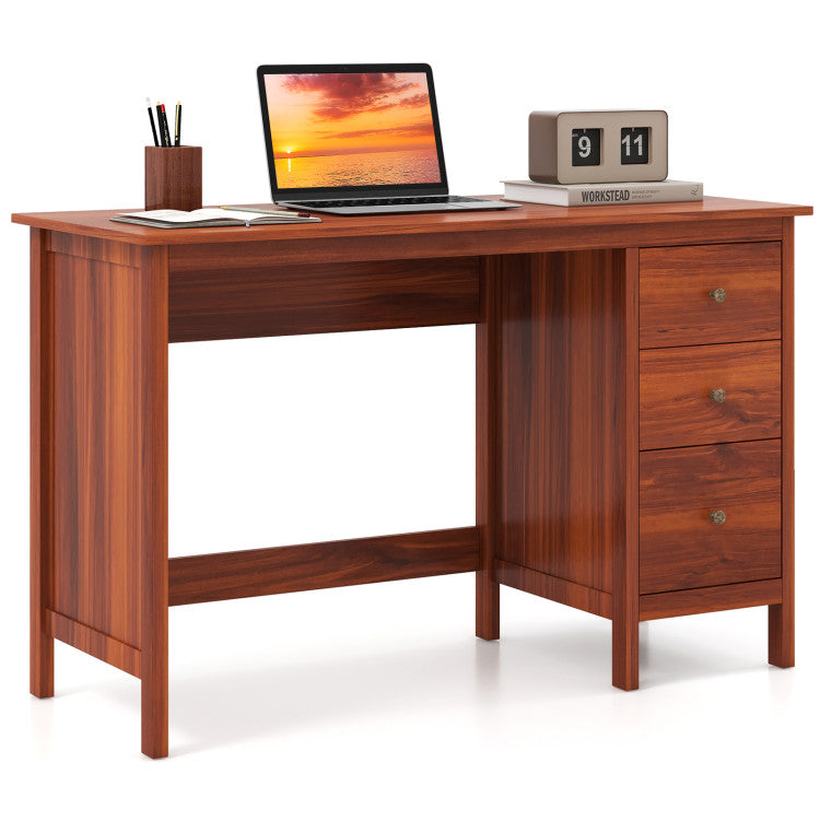 3-Drawer Home Office Study Computer Desk with Spacious Desktop ...