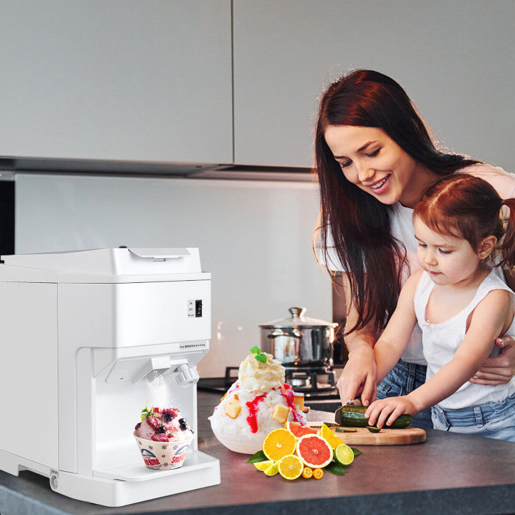 460W Electric Countertop Ice Crusher 265 Lbs/H Snow Cone Maker Shaved ...