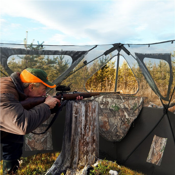 2-Panel Portable Hunting Blind Pop-Up Ground Hunting Fence with Brush ...