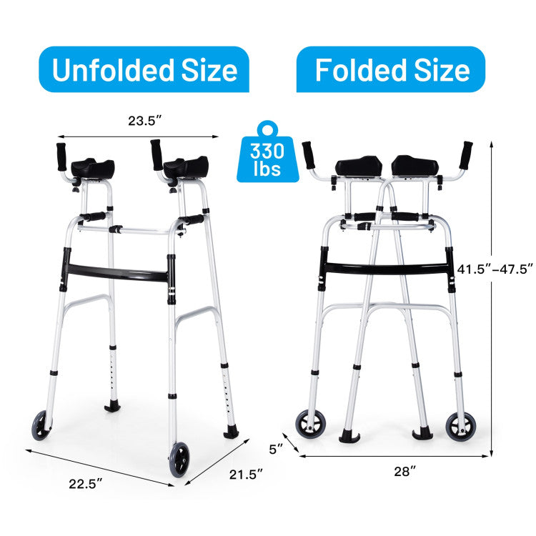 Foldable Standard Walker Height Adjustable Aluminum Alloy Rehabilitati ...