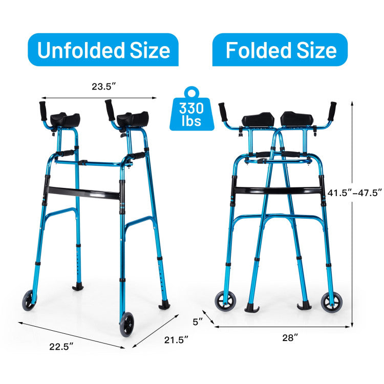 Foldable Standard Walker Height Adjustable Aluminum Alloy Rehabilitati ...