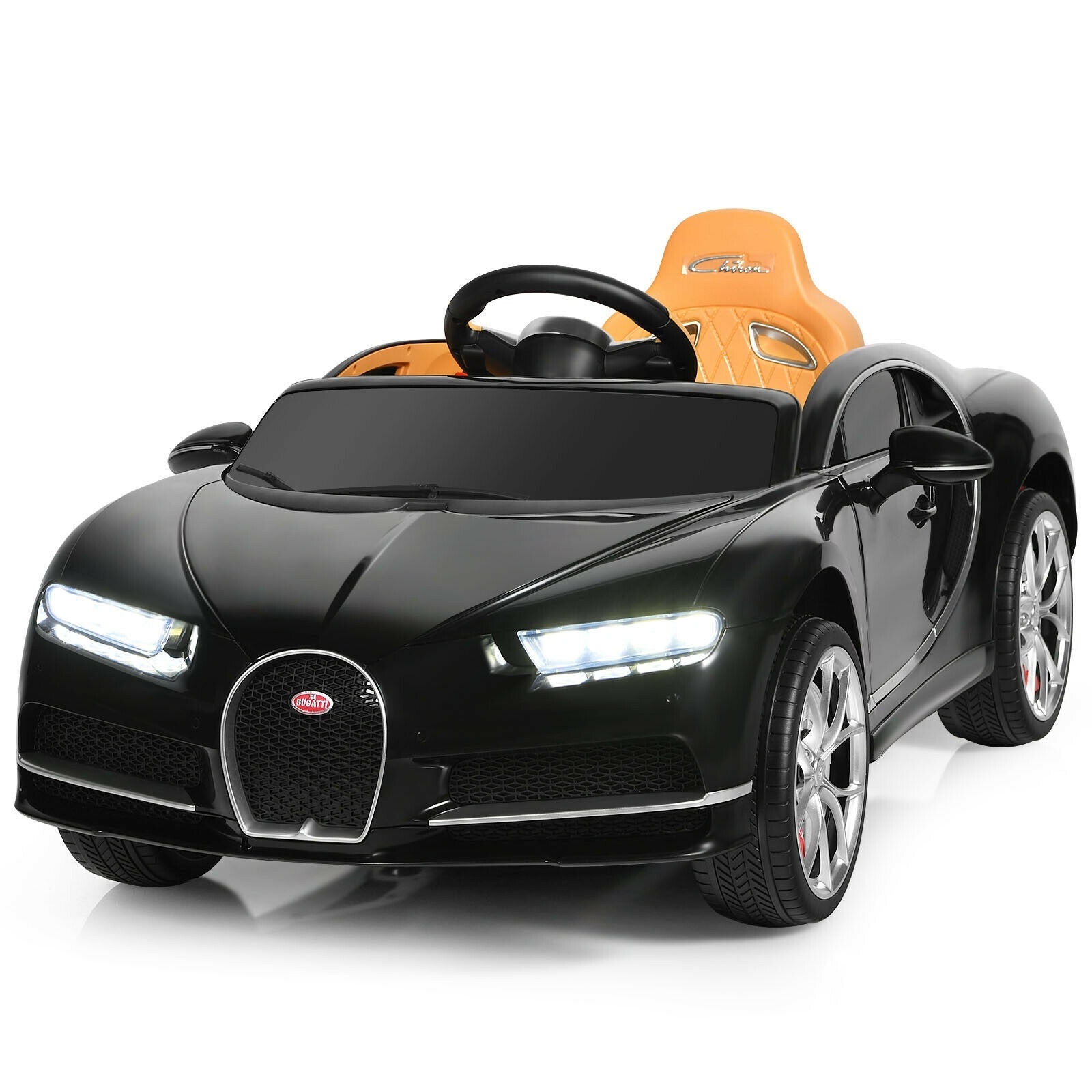 12V Licensed Bugatti Chiron Kids Ride on Car with Storage Box and MP3 ...