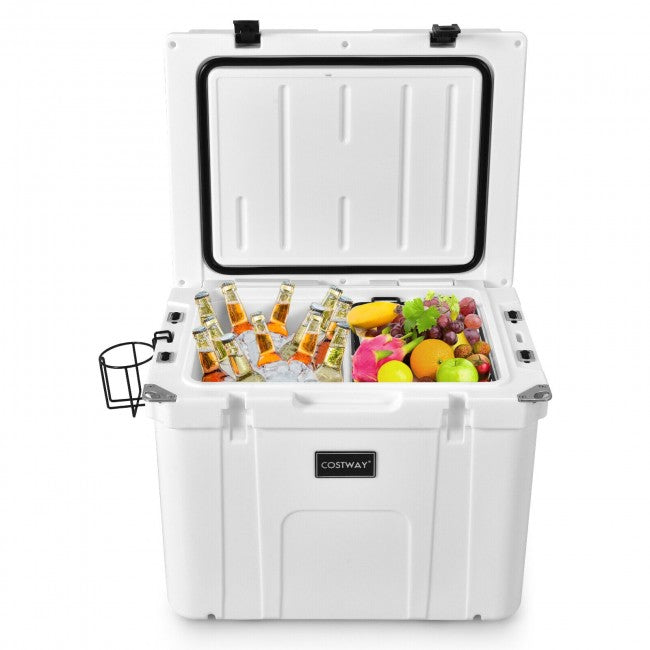 55 Quart Cooler Portable Ice Chest with Cutting Board Basket for Campi ...