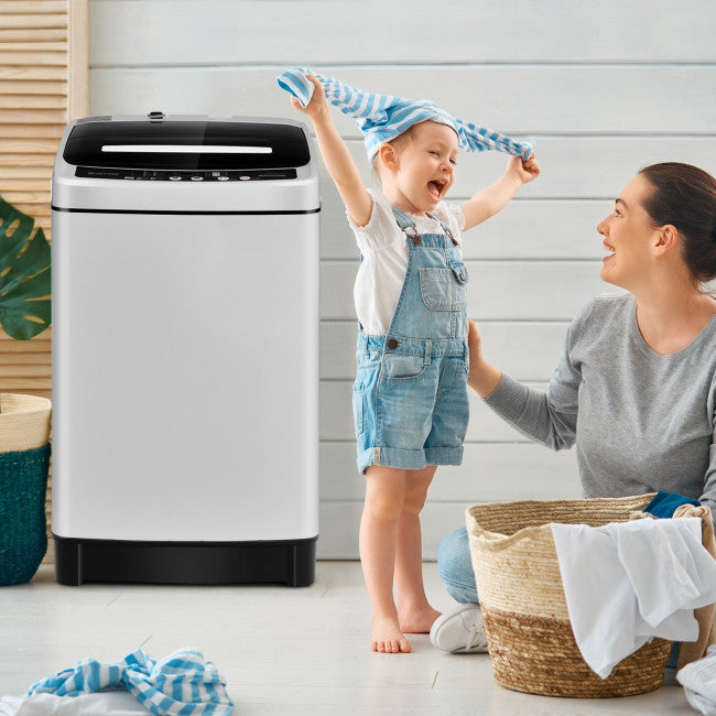 11 LBS Portable Full-Automatic Washing Machine Compact 1.5 Cubic Feet ...