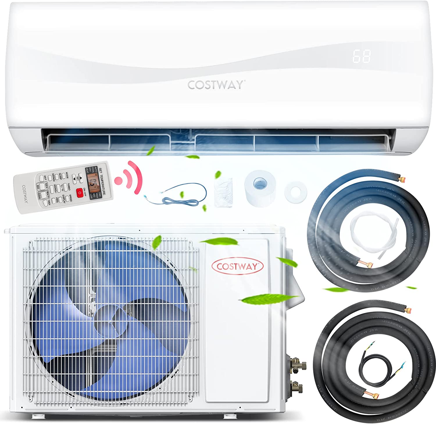12000BTU Mini Split Inverter Air Conditioner 17 SEER2 208-230V Ductles ...