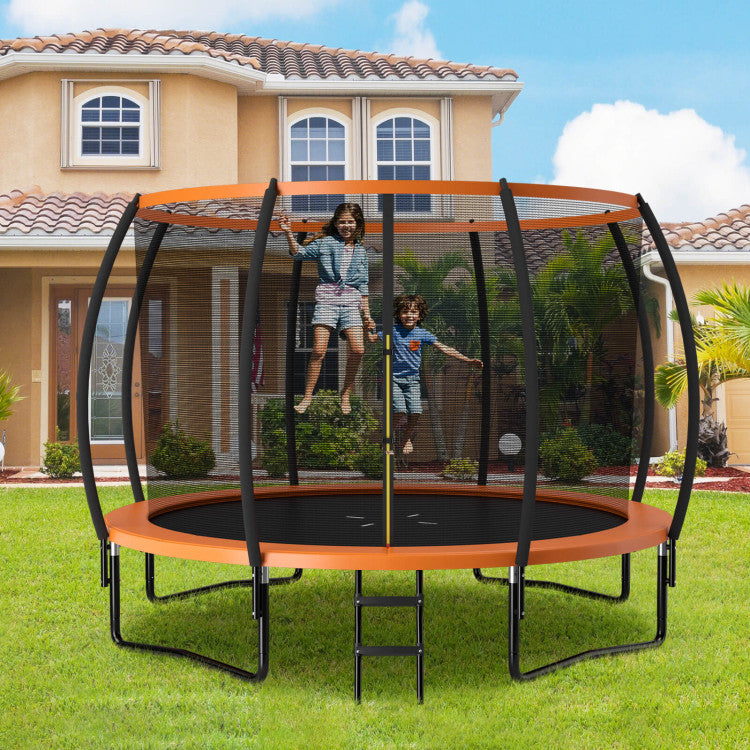 12FT ASTM Approved Trampolines Outdoor Large Recreational Trampoline w ...