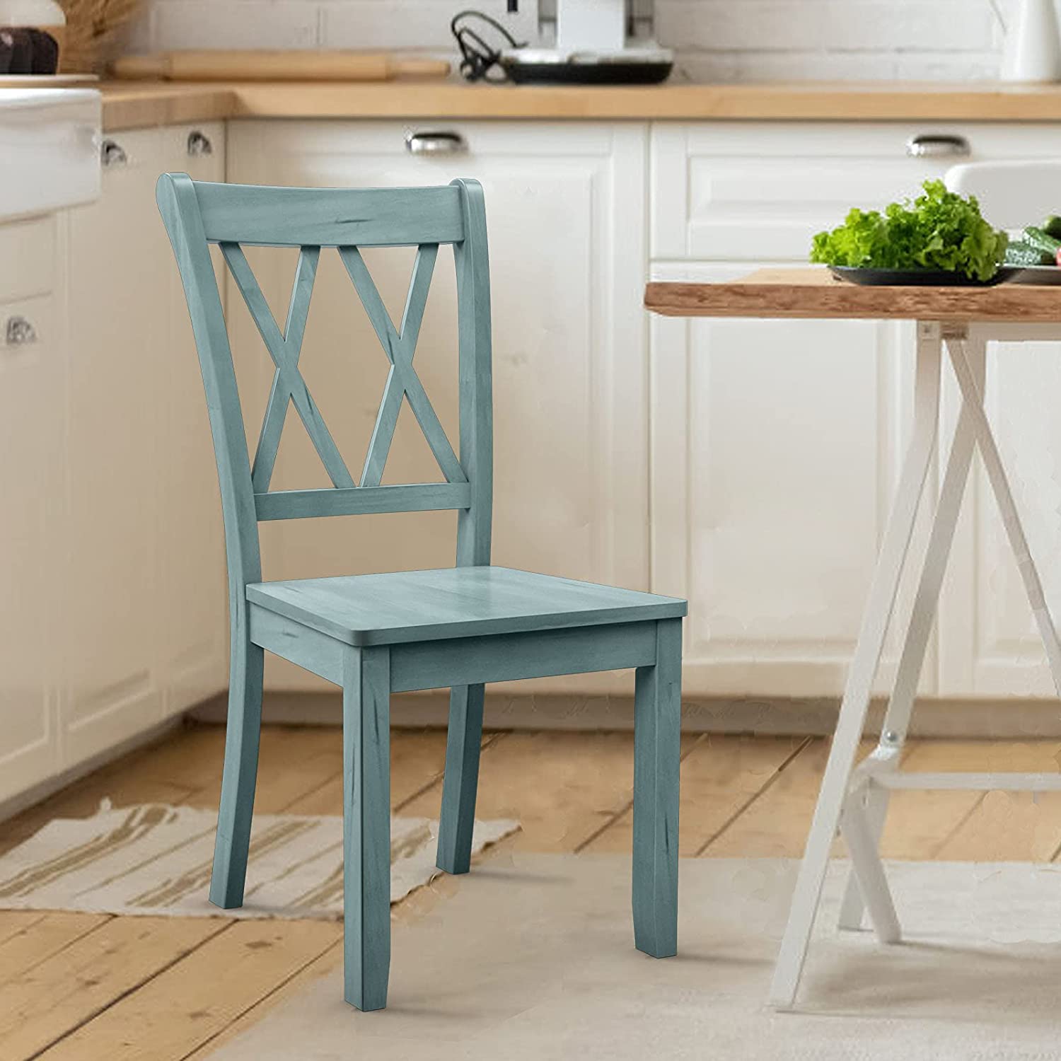 Set of 2 X-Back Dining Chair- Mint green – Chairliving