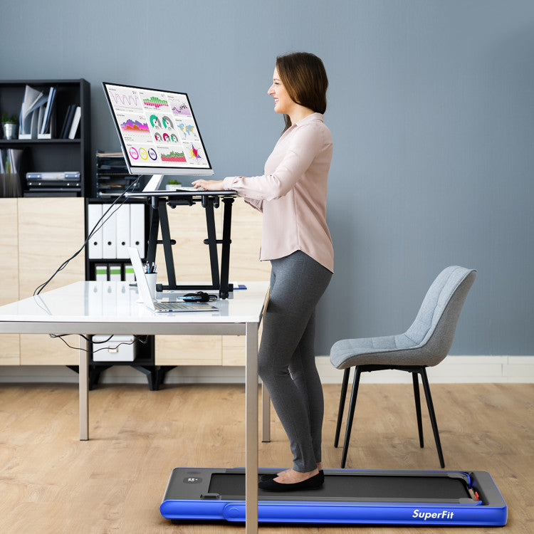 2-in-1 Folding Electric Motorized Treadmill with Remote Control and Du ...