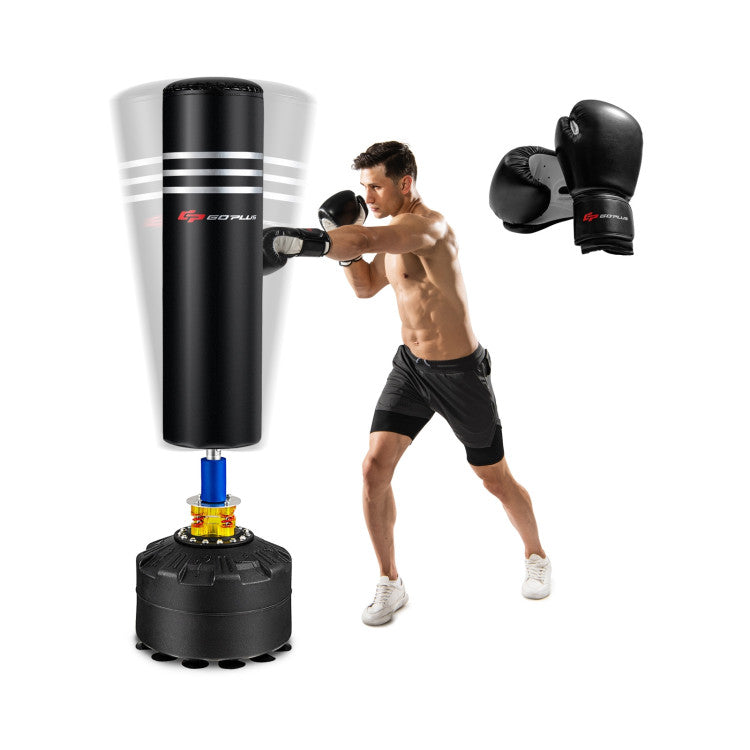 70 Inch Freestanding Punching Bag 220lbs Heavy Boxing Sandbag with Glo ...