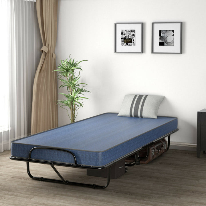 Pull Out Bed Twin Folding Bed Rollaway Portable Guest Bed Cot Space ...