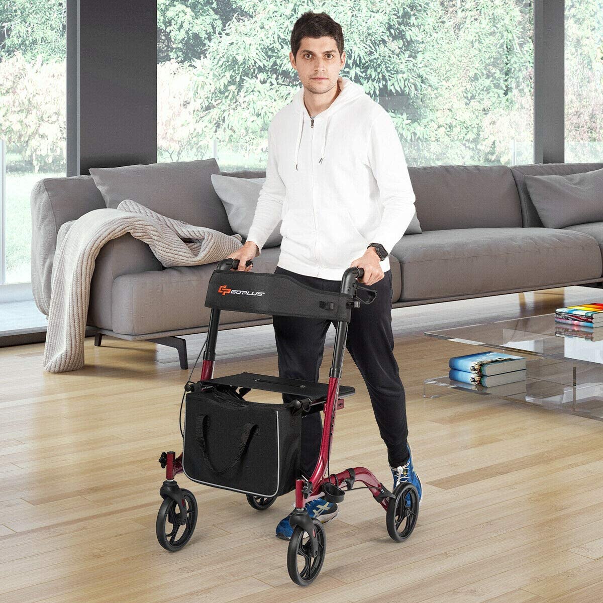 Folding Rollator Walkers Lightweight Medical Drive Walker Mobility Wal ...