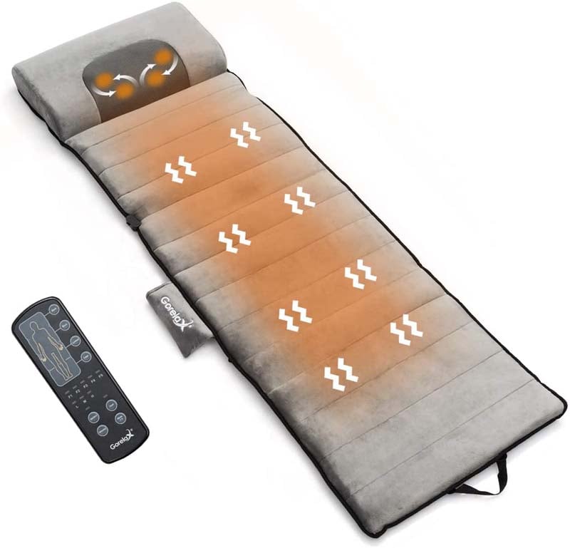 Foldable Heated Shiatsu Full Body Massage Mat with Built-in Pillow ...